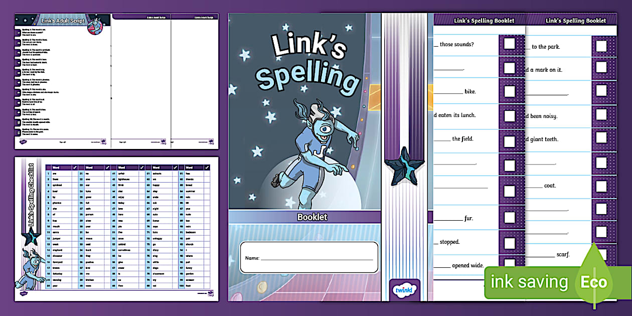 Link's Speed Skating Rink Spelling Dictation Activity Pack