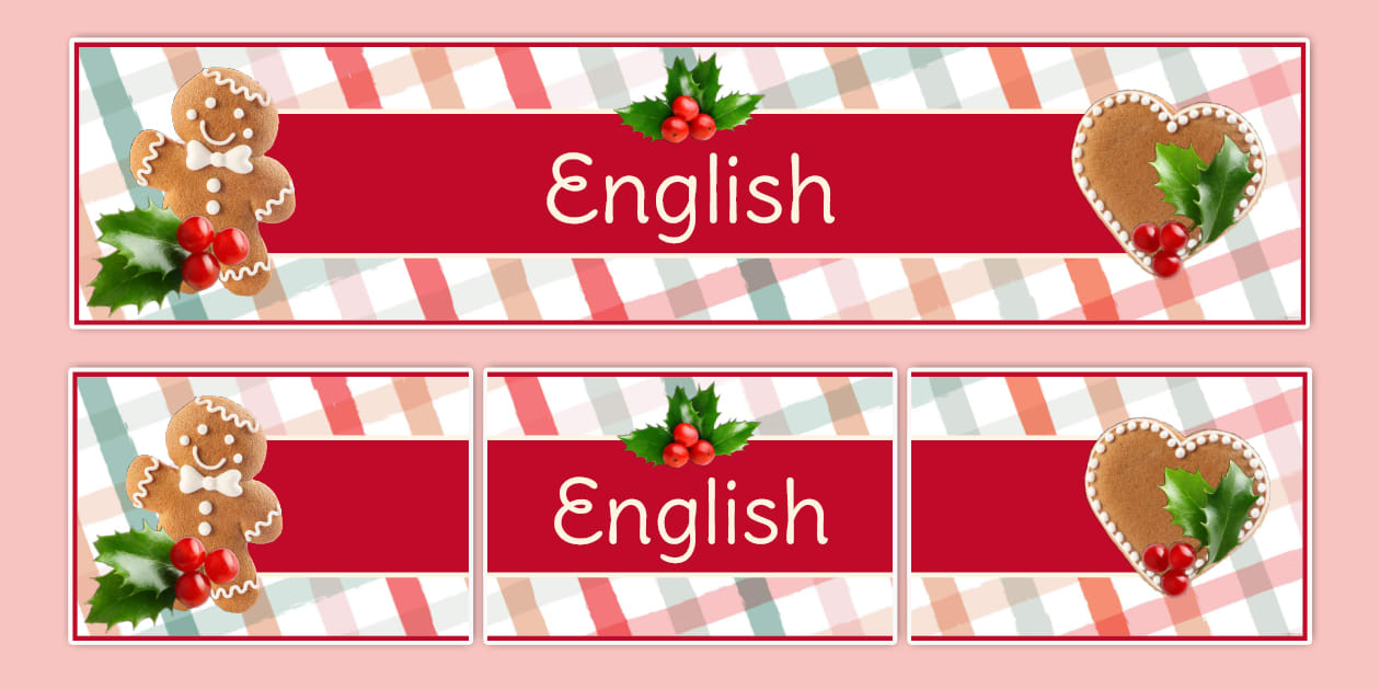 Gingerbread Christmas Themed English Display Banner - Twinkl