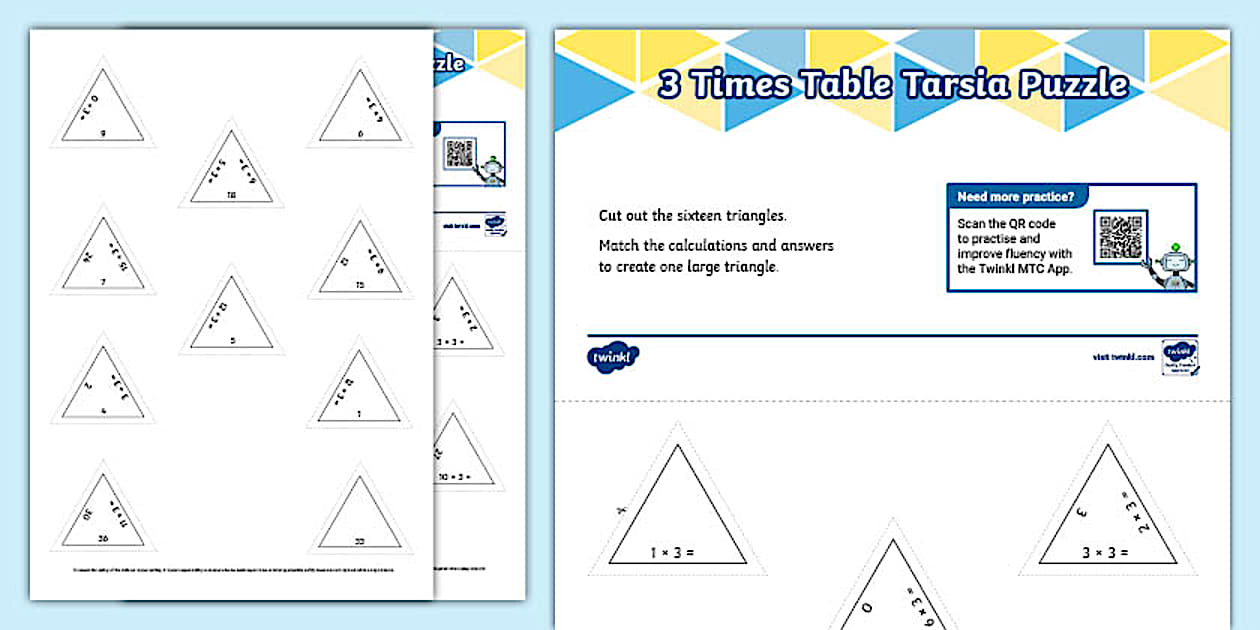 👉 3 Times Table Tarsia Maths Puzzle - Twinkl