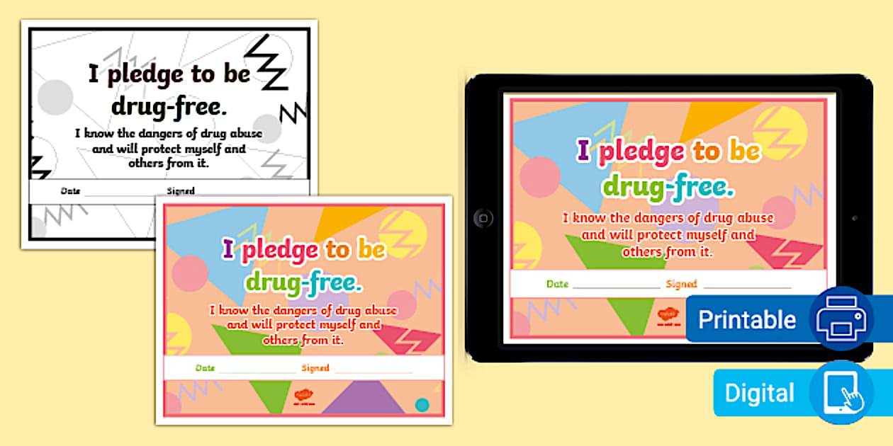 I Am Proud to Be Drug-free Certificate (teacher made)