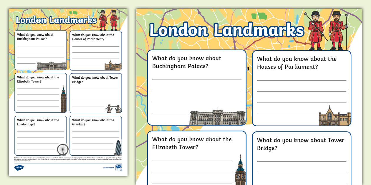 London Landmarks Fact File Template (teacher made) - Twinkl