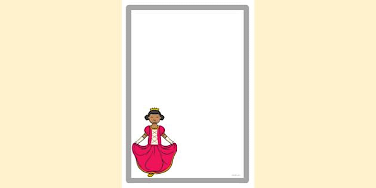 Simple Blank Carnival Princess | Page Borders | Twinkl