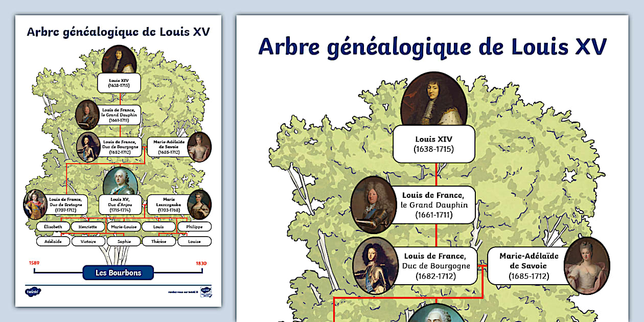 Arbre généalogique de Louis XV (l'enseignant a fait)