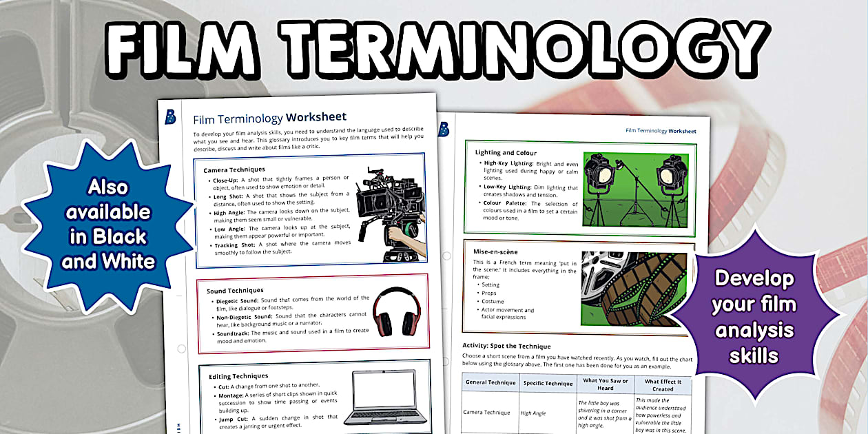 Film Terminology Worksheet