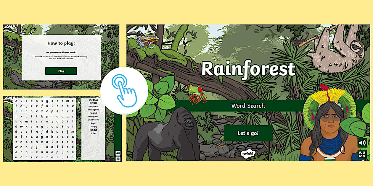 Rainforest Interactive Word Search (teacher made) - Twinkl