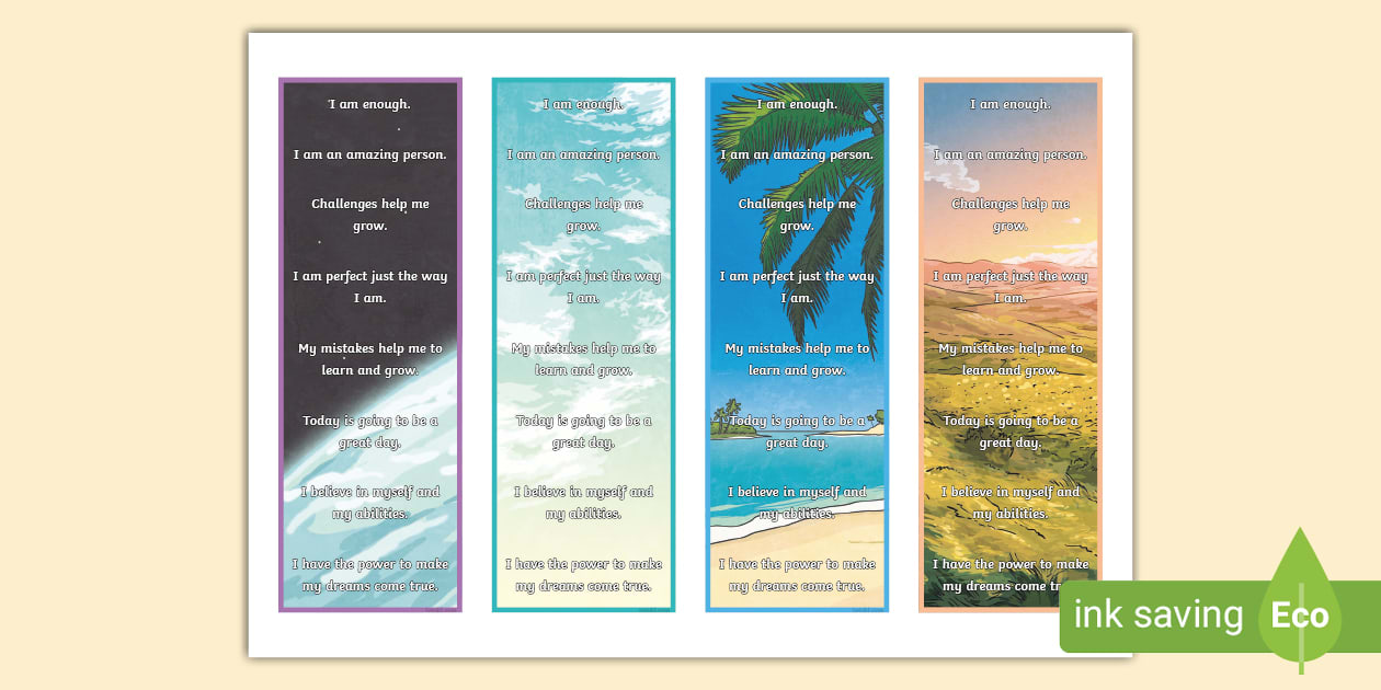 Positive Affirmation Bookmarks (teacher made) - Twinkl