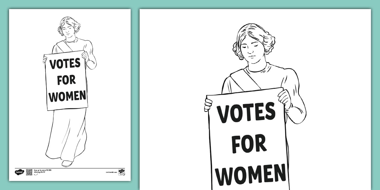 Suffragette Colouring Sheet (teacher made) - Twinkl