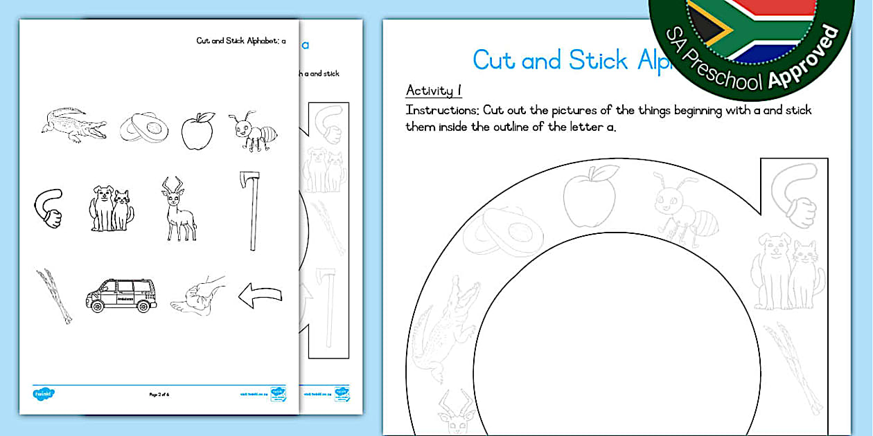 Alphabet Cut and Stick Activity Sheet - a (teacher made)