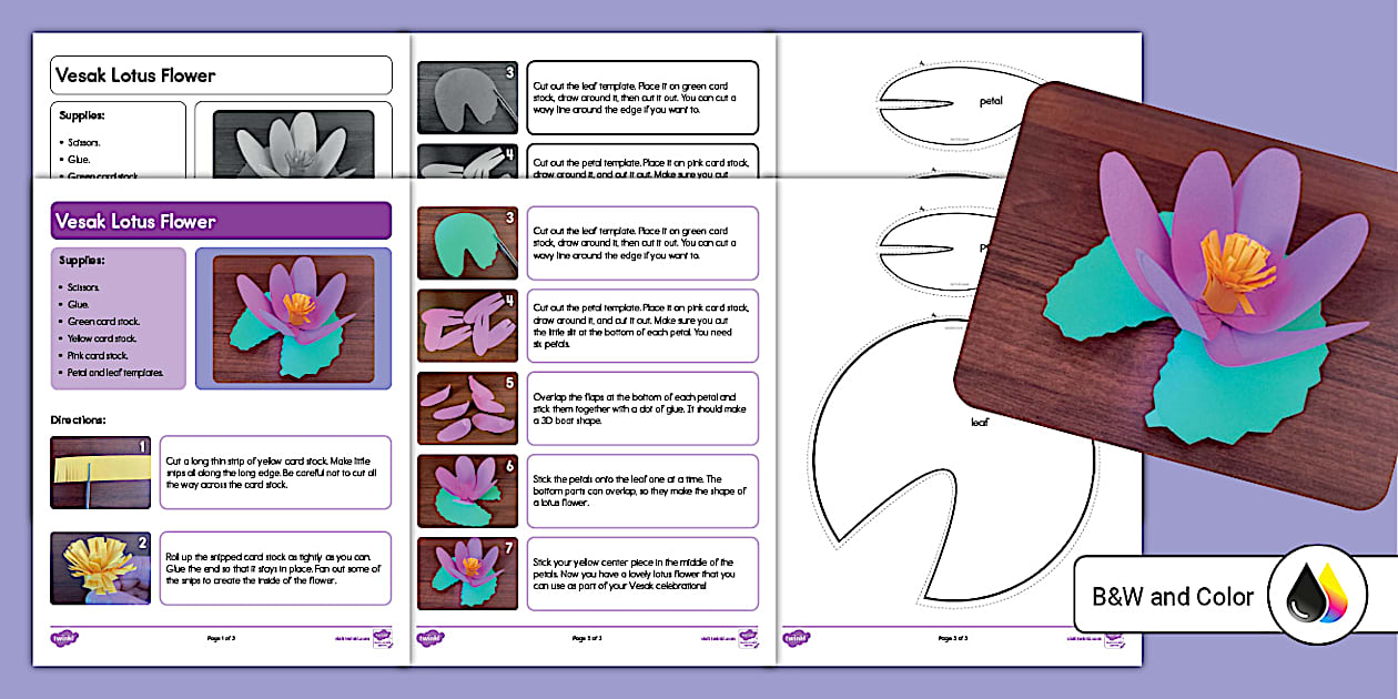 Lotus Flower Craft (l'enseignant a fait) - Twinkl