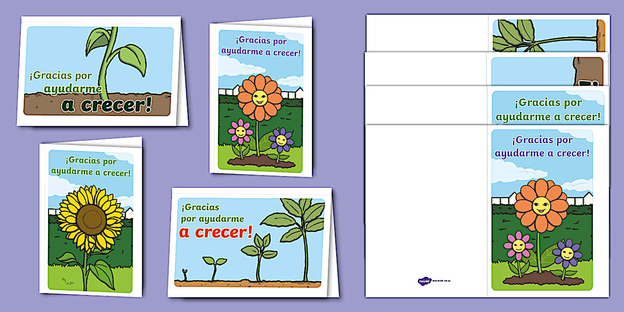 Tarjeta "Gracias por ayudarme a crecer" del Día del Maestro