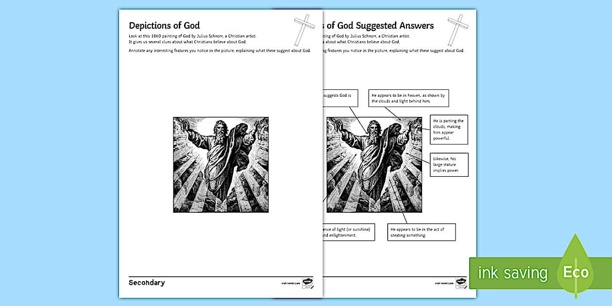 The Existence of God and Revelation: Depictions of God Worksheet ...