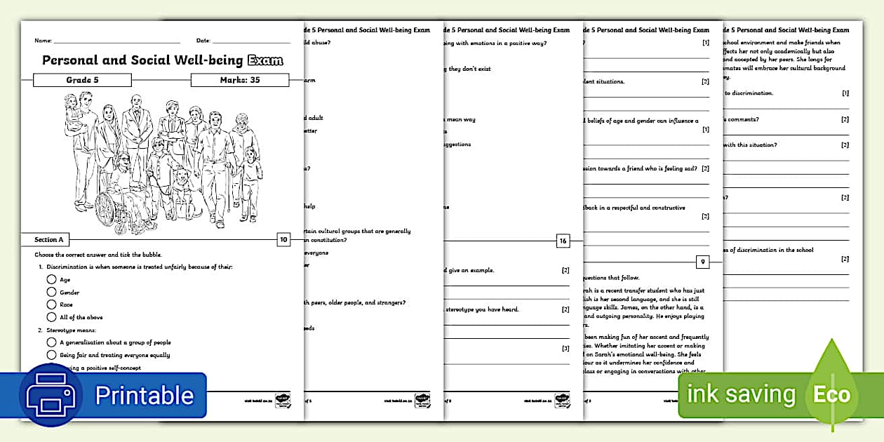 Grade 5 Life Skills - Term 2 - June Exam (CAPS Aligned)