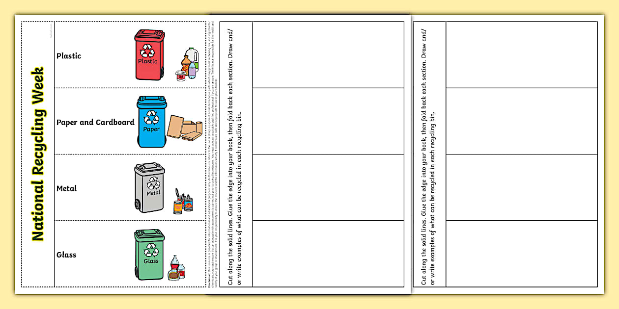 National Recycling Week Flapbook - Primary Science Resources