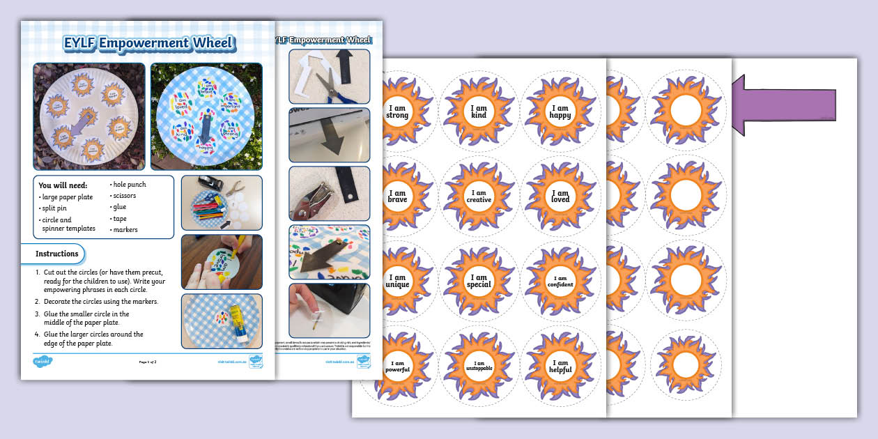 EYLF Empowerment Wheel Craft Instructions (Teacher-Made)