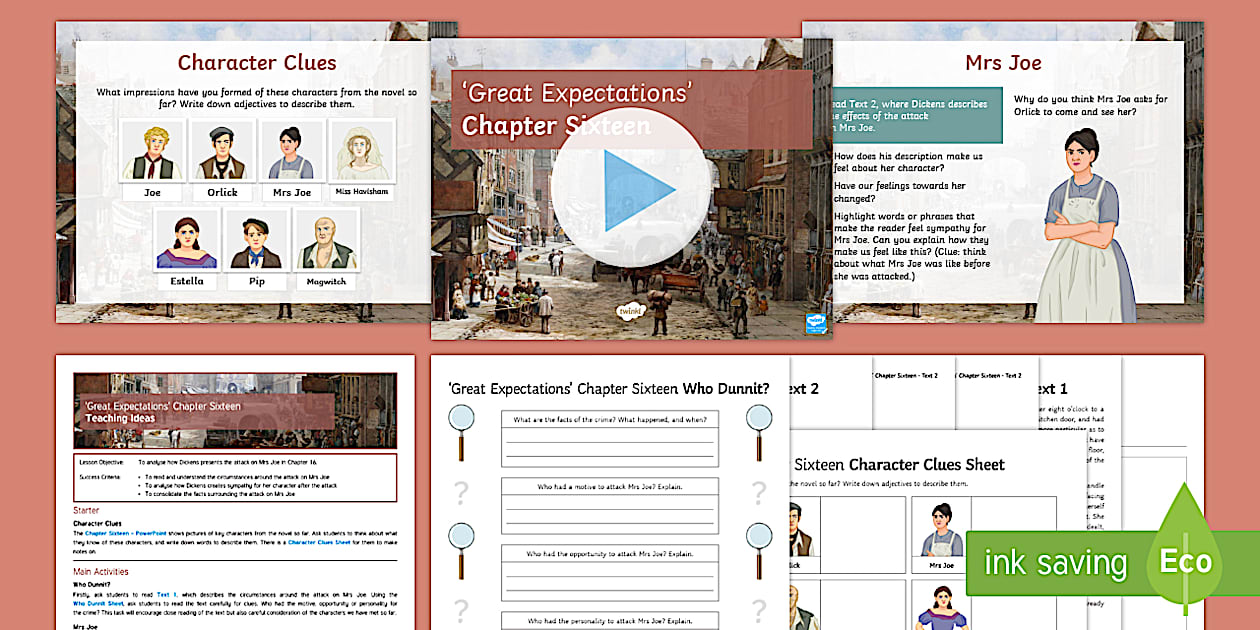 Editable Great Expectations Lesson 4: Chapter 16 - Twinkl