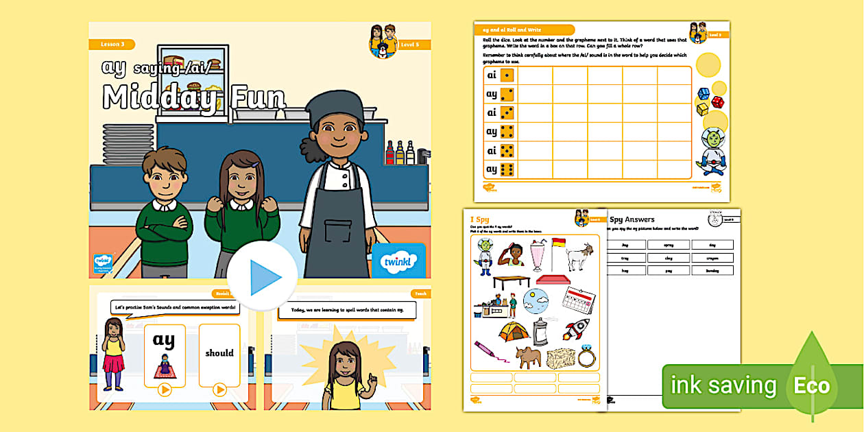 'ay' saying /ai/ Lesson Pack - Level 5 Week 1 Lesson 3