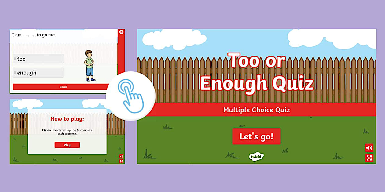 Too or Enough Quiz (teacher made) - Twinkl