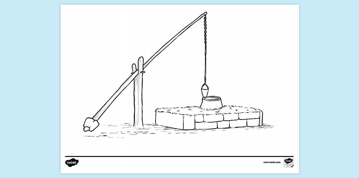 Ancient Egyptian Shaduf Colouring | Colouring Sheets