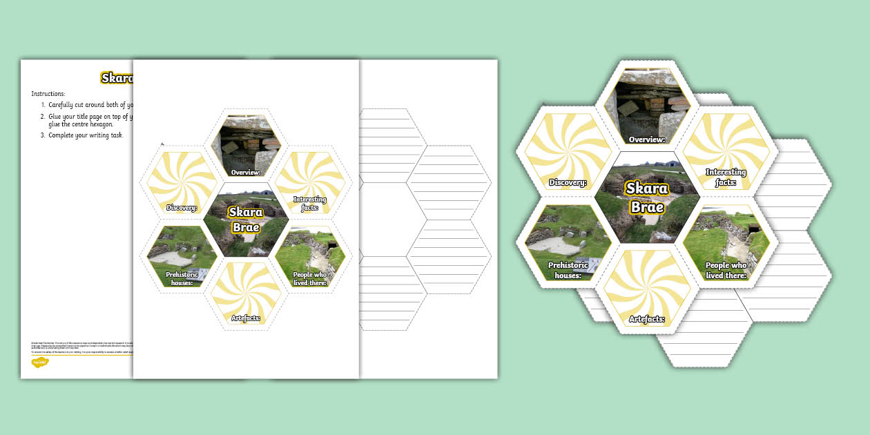 Skara Brae Hexagon Writing Template (teacher made) - Twinkl