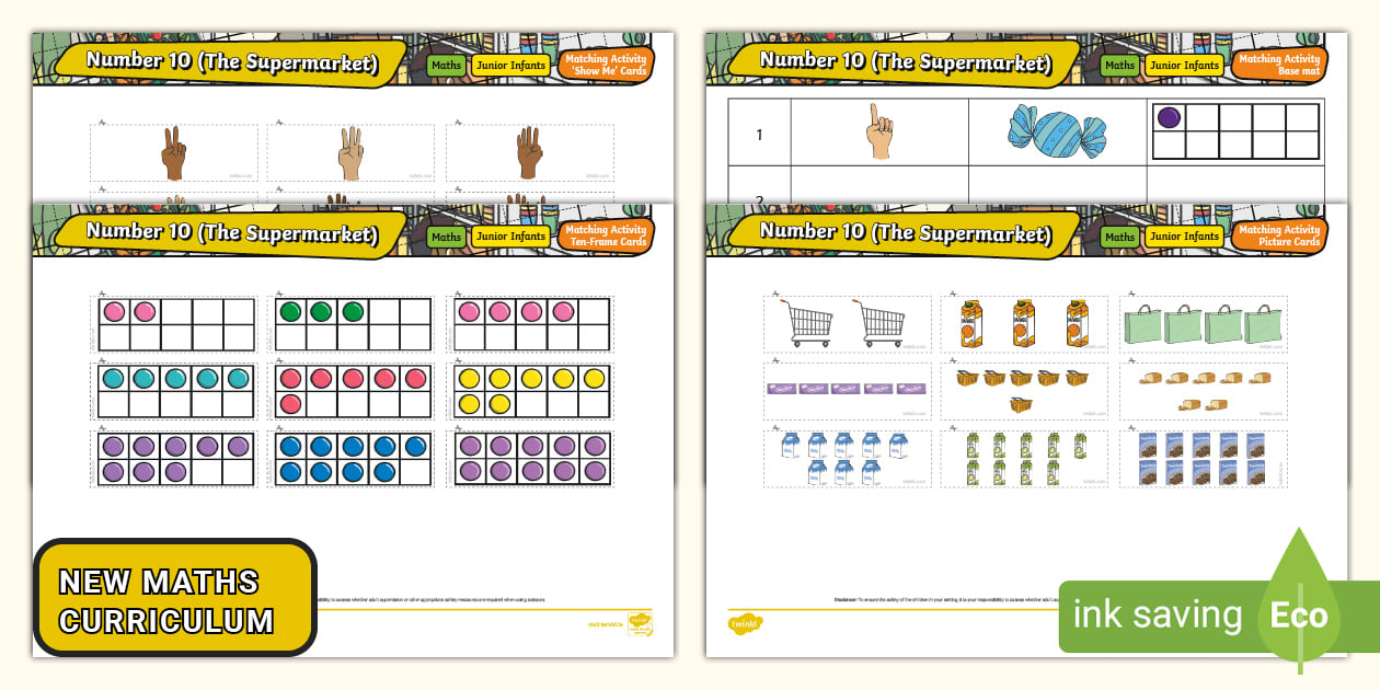 Number 1-10 (The Supermarket) Matching Activity - Twinkl