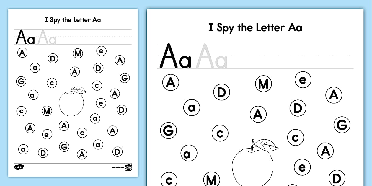 I Spy the Letter Aa Activity for PreK-K - Twinkl