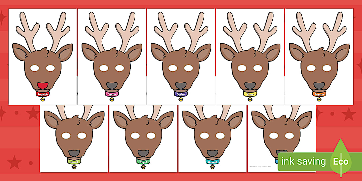 Reindeer Role Play Masks, Santa's Reindeer (Teacher-Made)