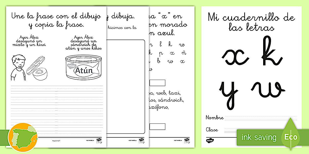 Cuadernillo de lecto: La K, la X y la W
