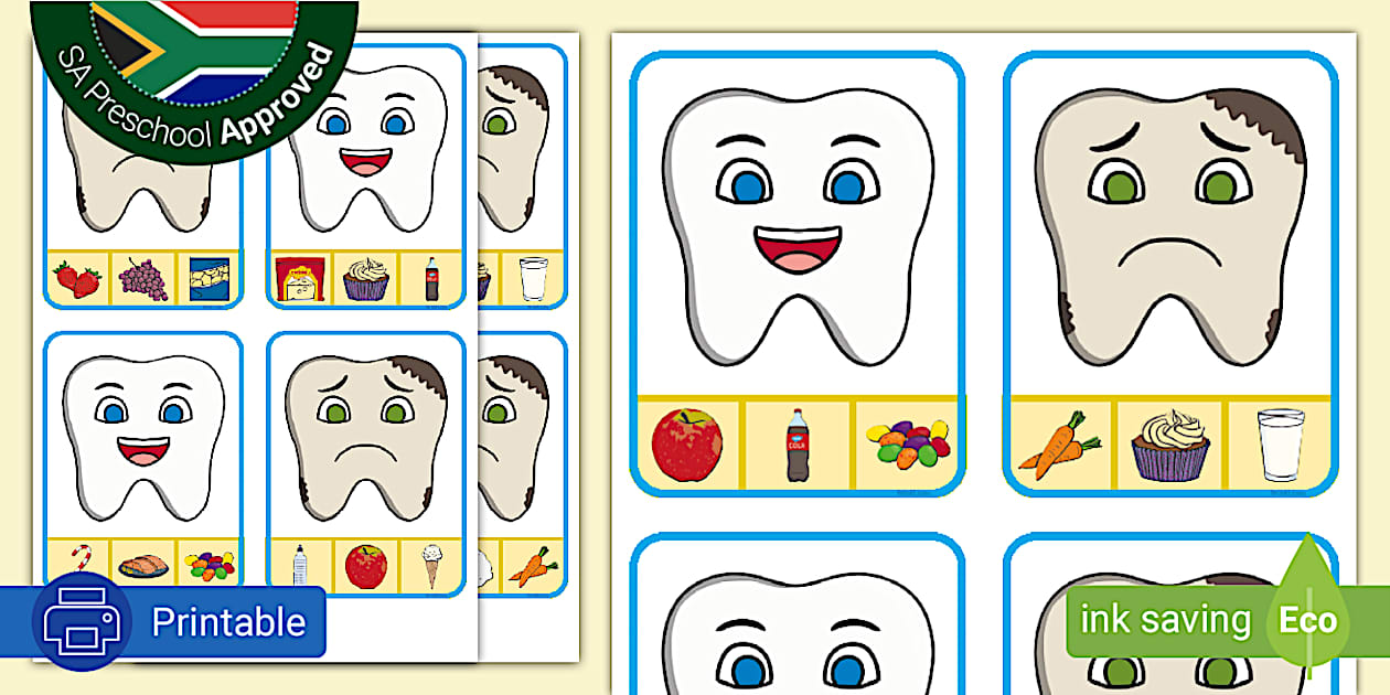 Teeth Care: Healthy Teeth Clip Cards - Twinkl South Africa