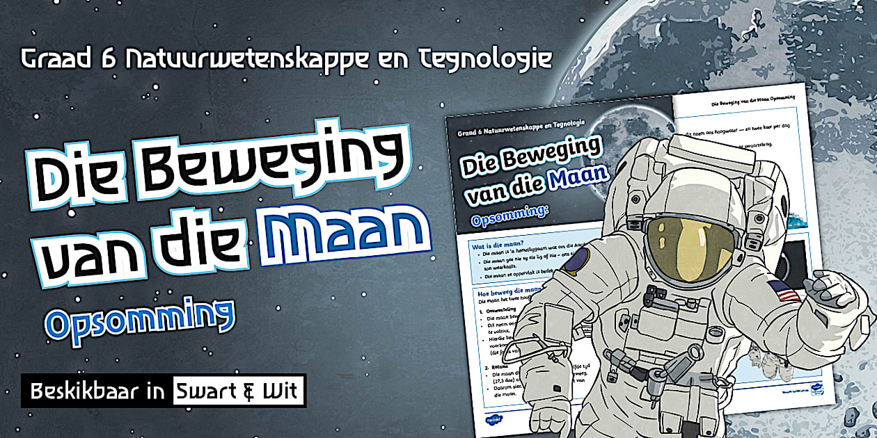 Gr 6 NW en Teg - Kwartaal 4 - Die Beweging van die Maan - Opsomming (KABV)