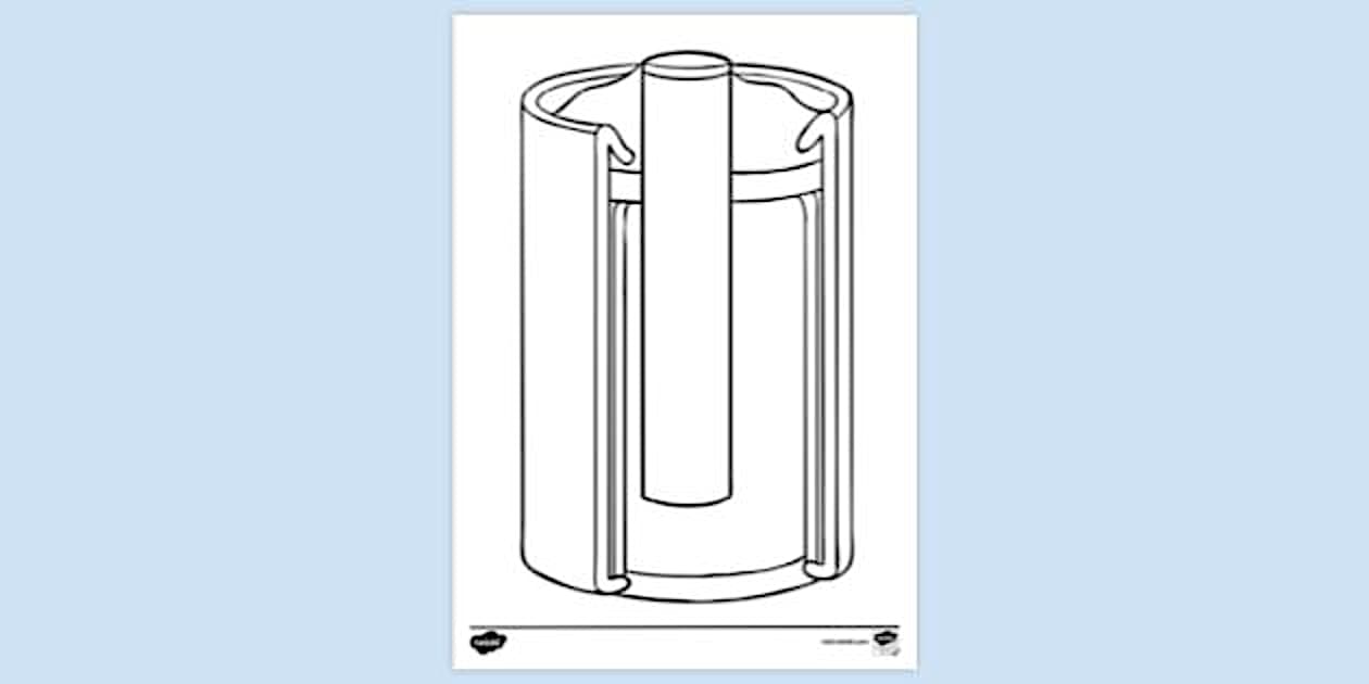 Battery Cell Colouring Sheet (teacher made) - Twinkl