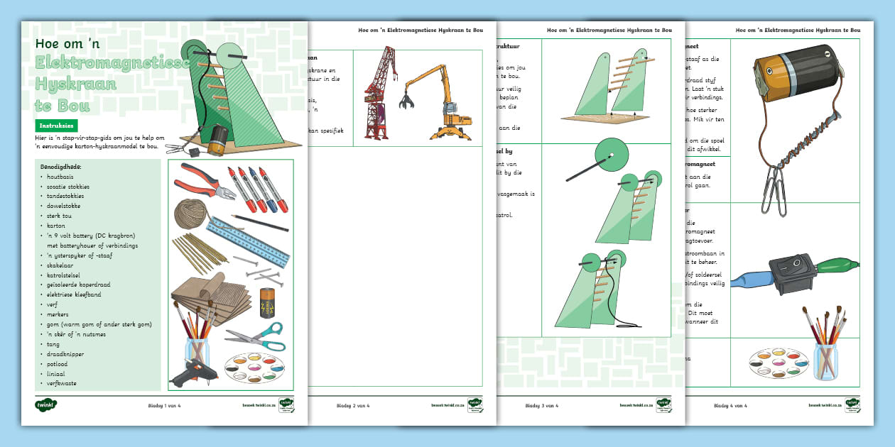 Hoe om 'n Elektromagnetiese Hyskraan te Bou (teacher made)