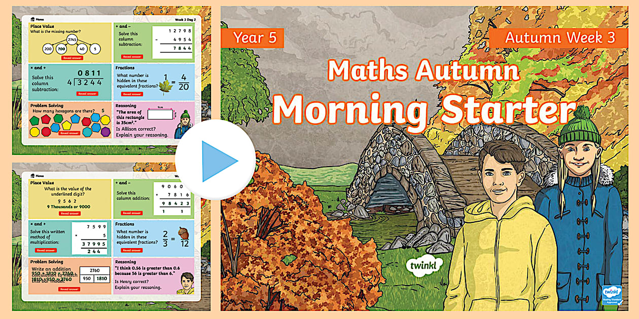 Year 5 Maths Autumn Morning Starter PowerPoint 3 - Twinkl