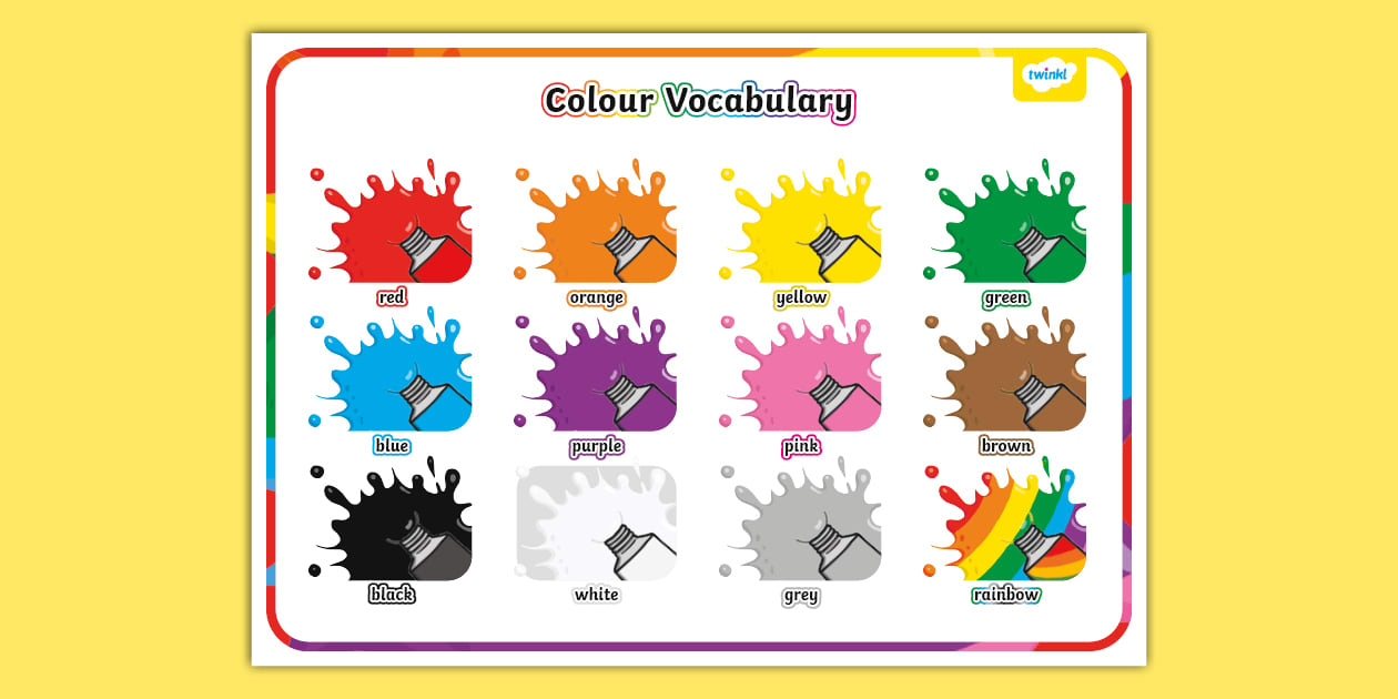 Vibrant Colour Vocabulary Word Mat | Twinkl EYFS | Word Mat