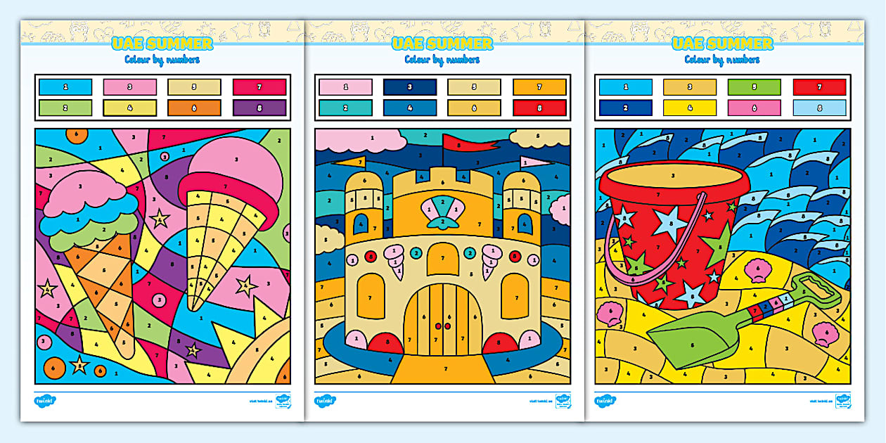 UAE KS2 Summer Colour by Numbers (Teacher-Made) - Twinkl