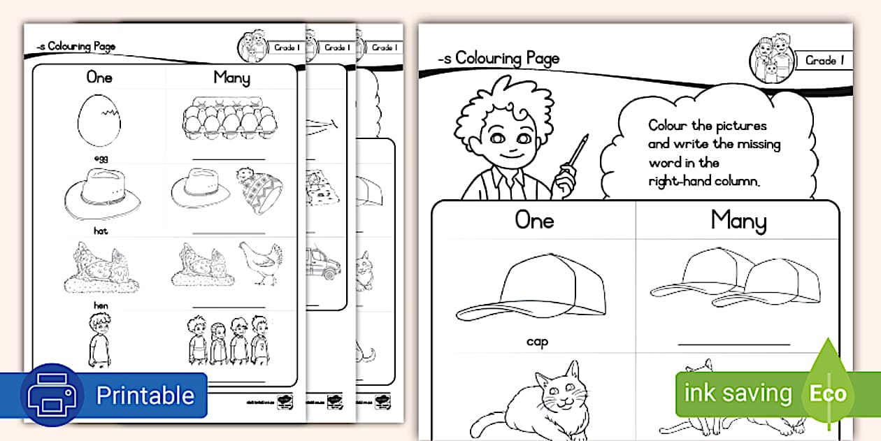 Grade 1 Phonics Colouring -s