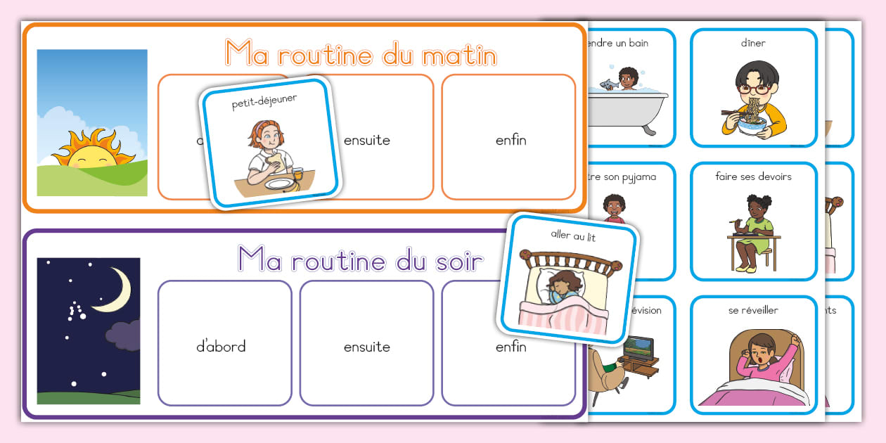 Activité de chronologie - routines du matin et du soir Activité de chronologie - routines du matin et du soir