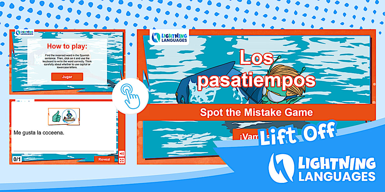 👉 Spanish Hobbies Spot the Mistake Game