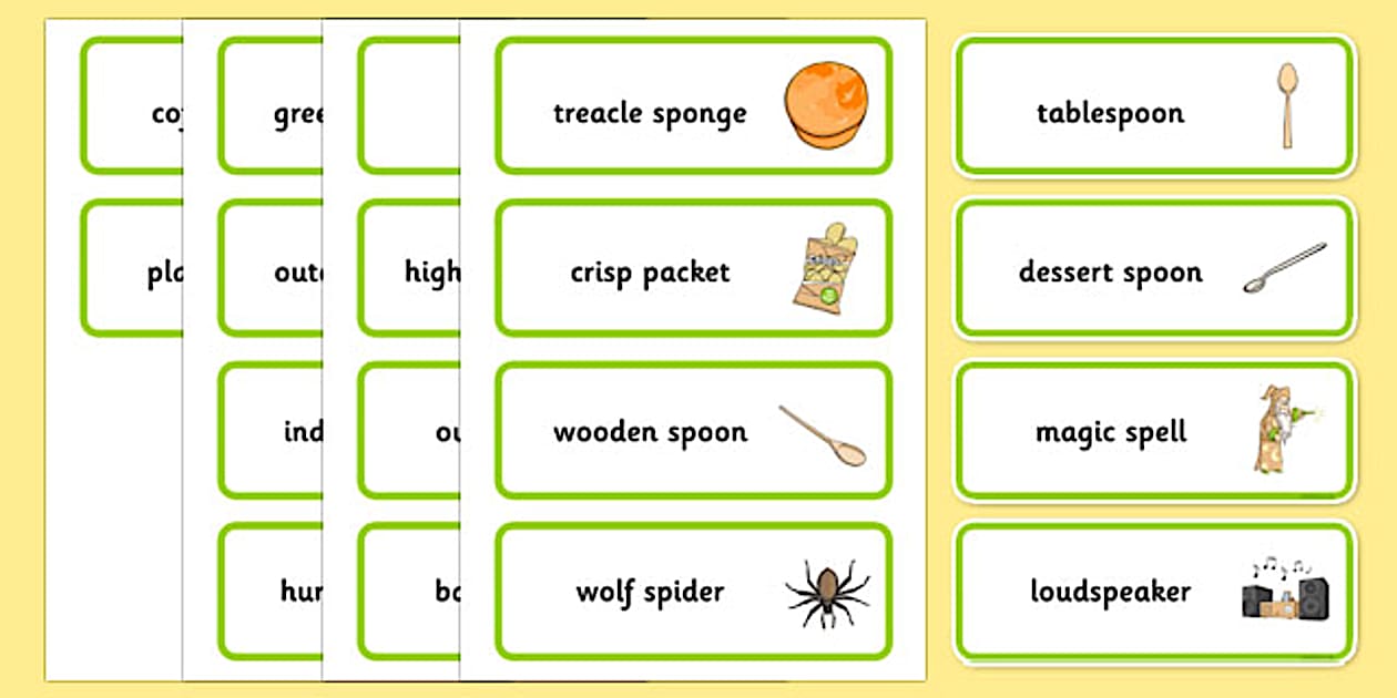 Editable Word Medial SP Word Cards 3 Syllable (teacher made)