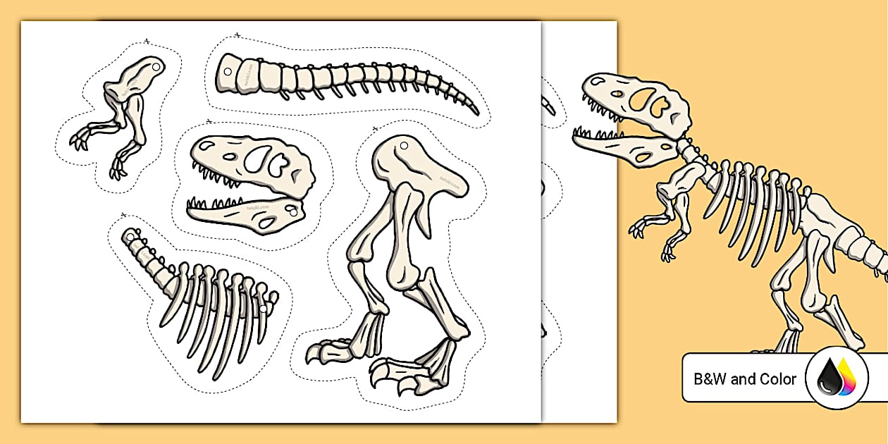 Dinosaur Skeleton Craft | Resource | Twinkl USA - Twinkl