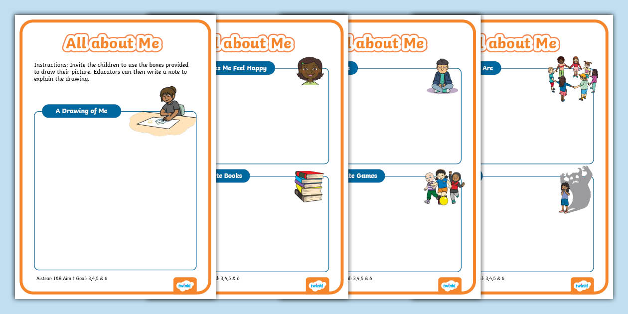 All About Me Display Poster (teacher made) - Twinkl