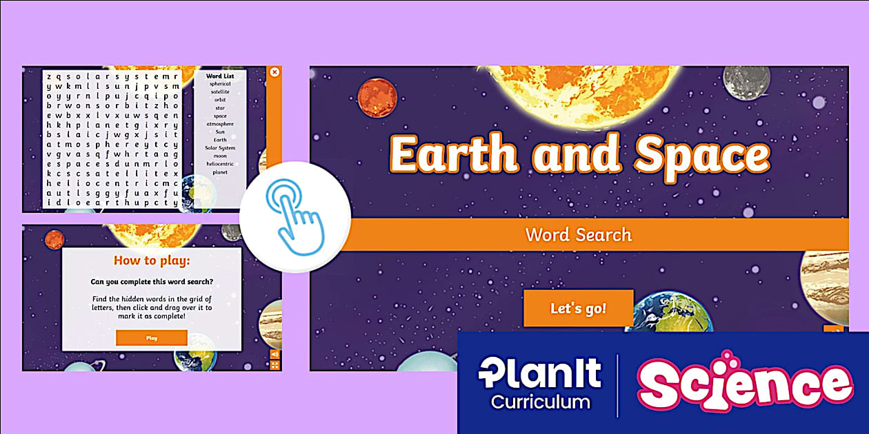 Earth and Space Word Search (professor feito) - Twinkl