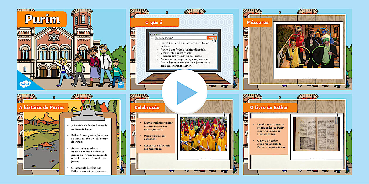 Apresentação de slides sobre Purim (teacher made) - Twinkl