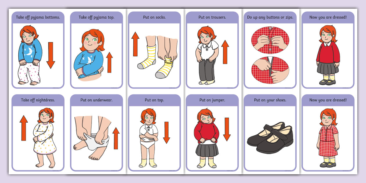 Getting Dressed Routine Cards (Girls) - Twinkl Getting Dressed Routine Cards (Girls) - Twinkl