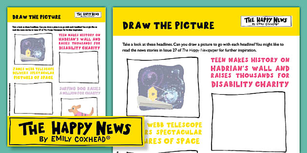 FREE! - The Happy Newspaper: Draw the Picture (teacher made)