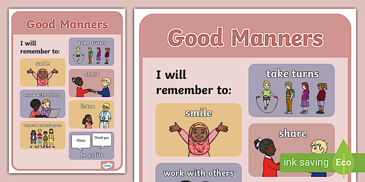 👉 Good Manners Display Poster (teacher made) - Twinkl