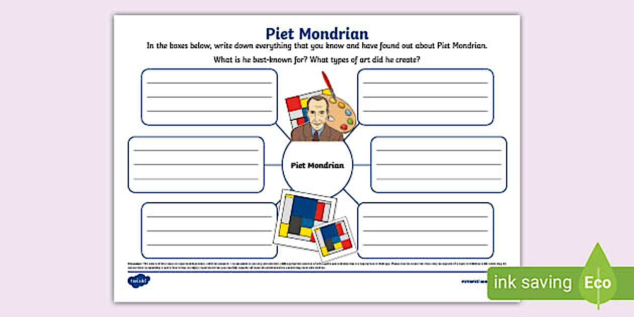 Piet Mondrian Mind Map (teacher made) - Twinkl