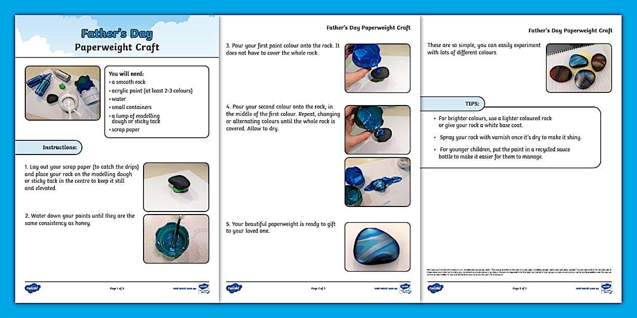 Father's Day Paperweight Craft (teacher made) - Twinkl