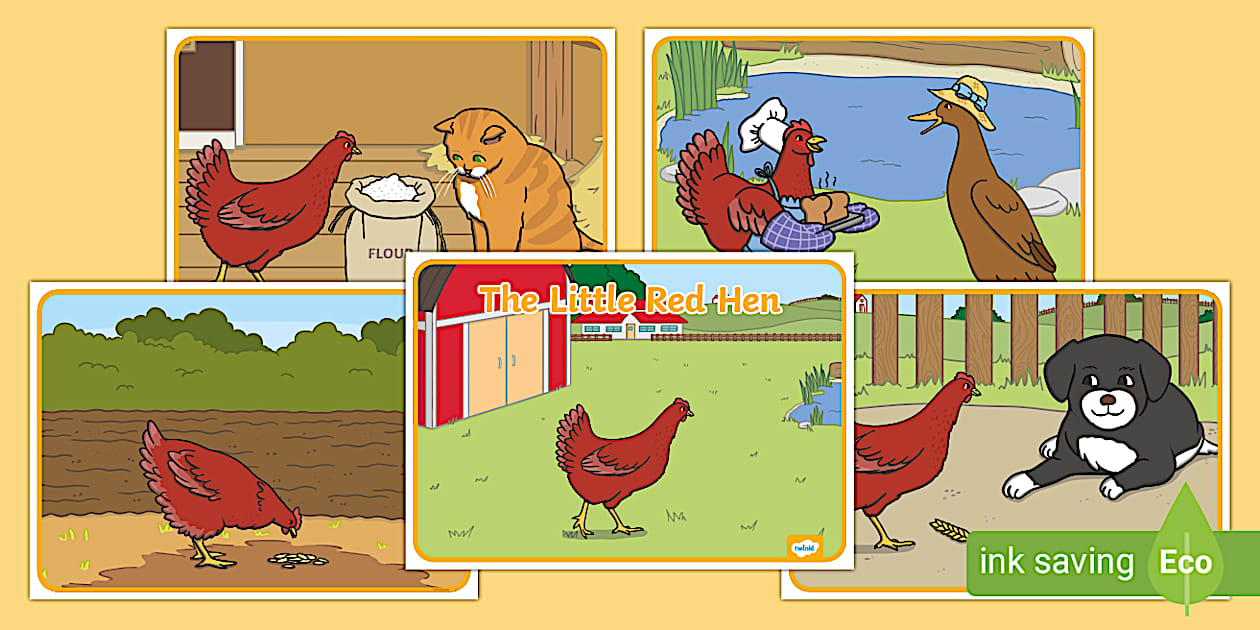 The Little Red Hen Story Sequencing - Twinkl