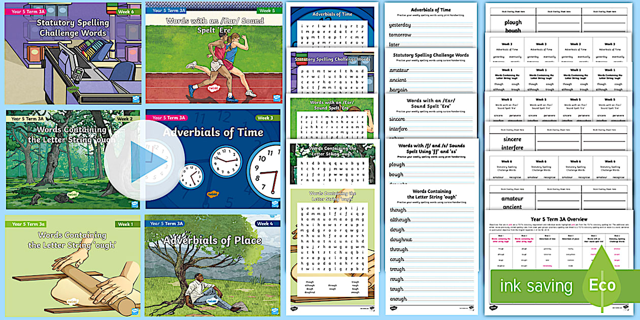 Year 5 Term 3A Bumper Spelling Pack