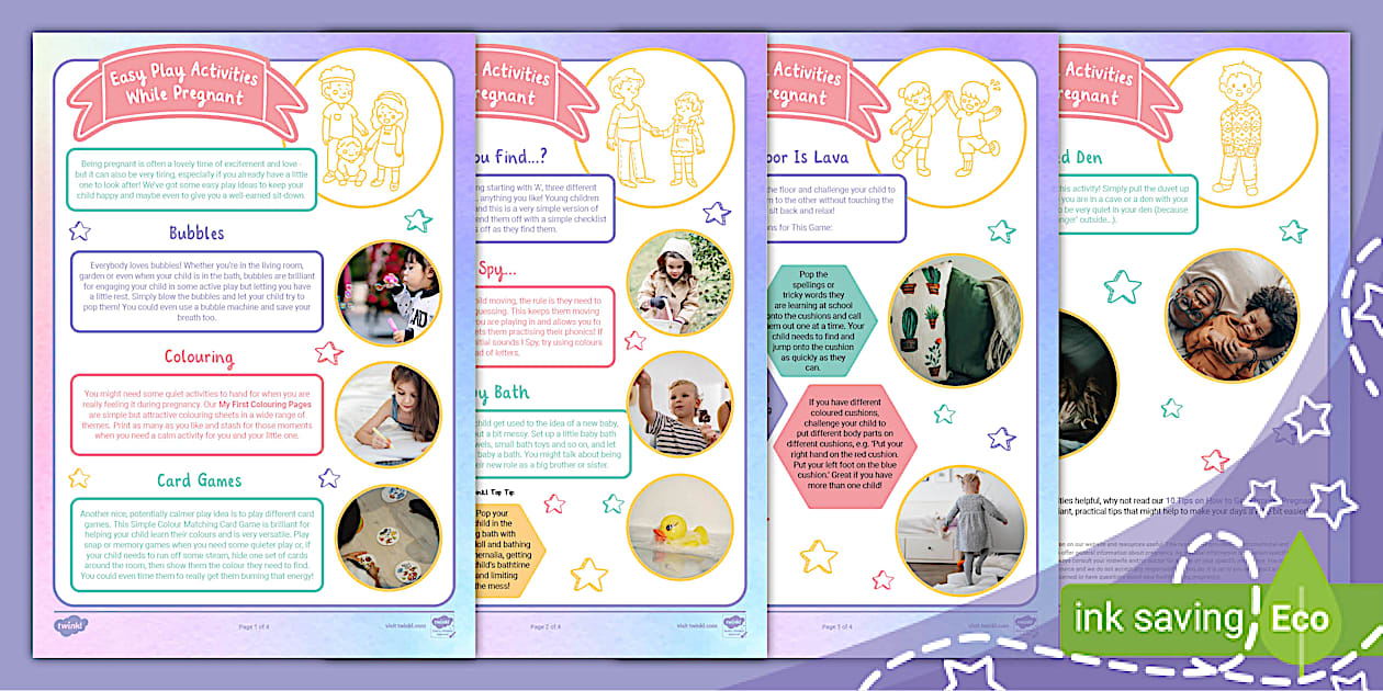 FREE! - Easy Play Activities While Pregnant (teacher made)